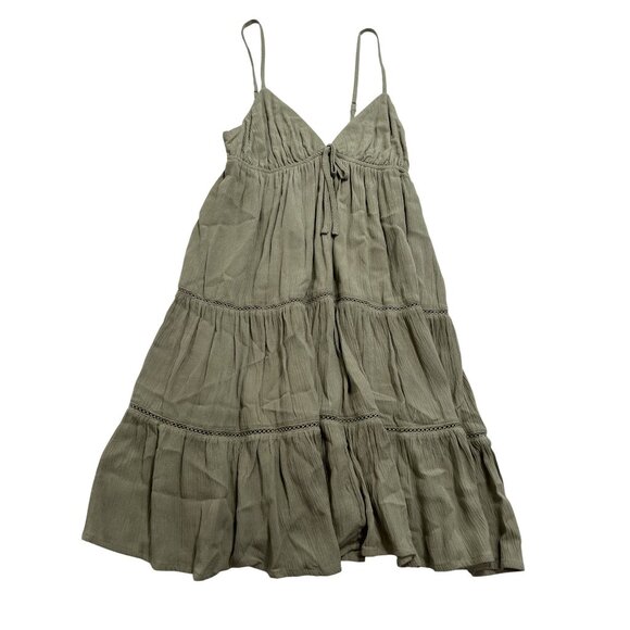 Garage | Dresses | Garage Cara Crochet Trim Tiered Dress In Green ...